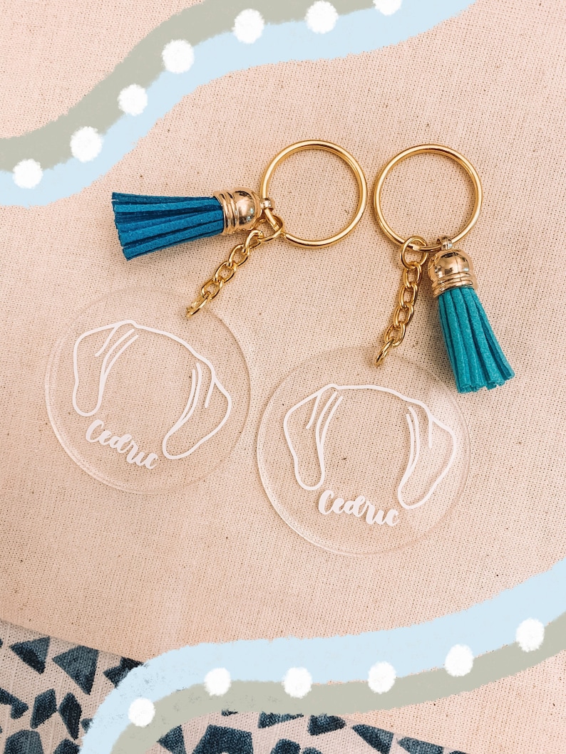 CUSTOM Pet Keychain - 2-inch Acrylic Keychain With Custom Dog Ears ...