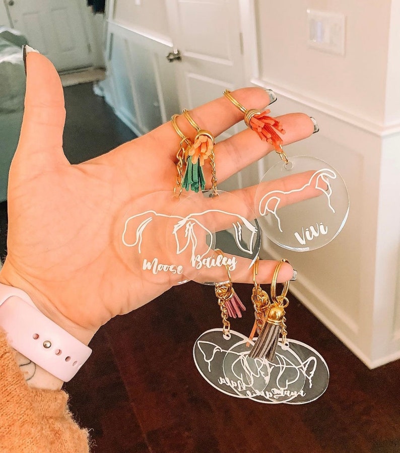 CUSTOM Pet Keychain 2-inch Acrylic Keychain With Custom Dog - Etsy