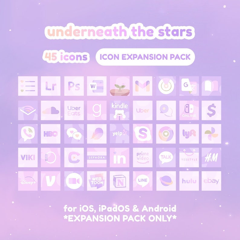 Underneath the Stars Theme Icon Expansion Pack for Ios / Ipados ...