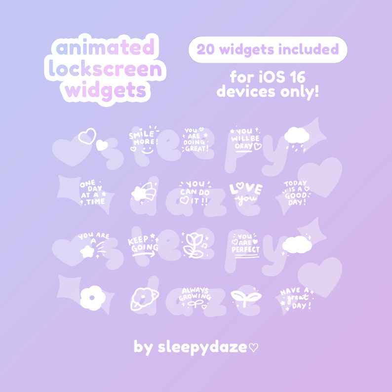 Cute Animated Lockscreen Widgets for Ios 16 - Etsy
