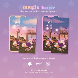 Magic Hour Lockscreen Wallpaper + Animated Widgets Pack - Etsy