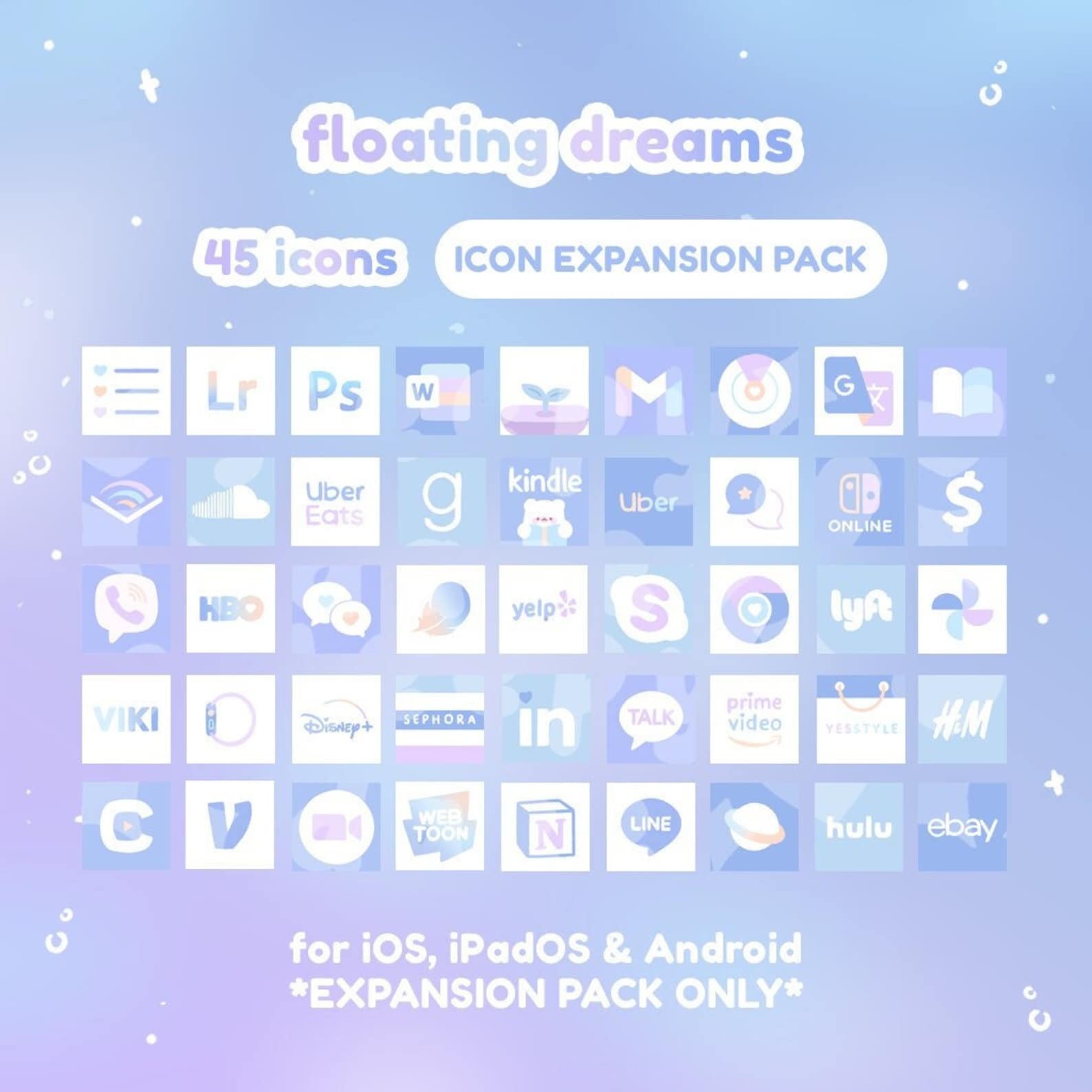 Floating Dreams Theme Icon Expansion Pack for Ios / Ipados / - Etsy