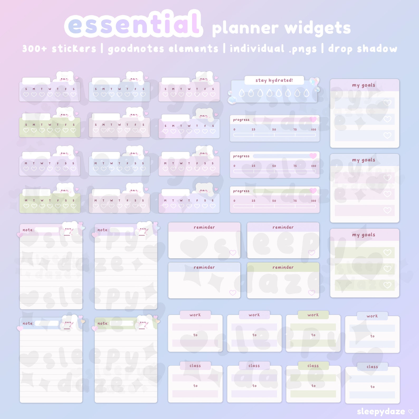 Cute Essential Digital Planner Widget Stickers / Cute Digital - Etsy