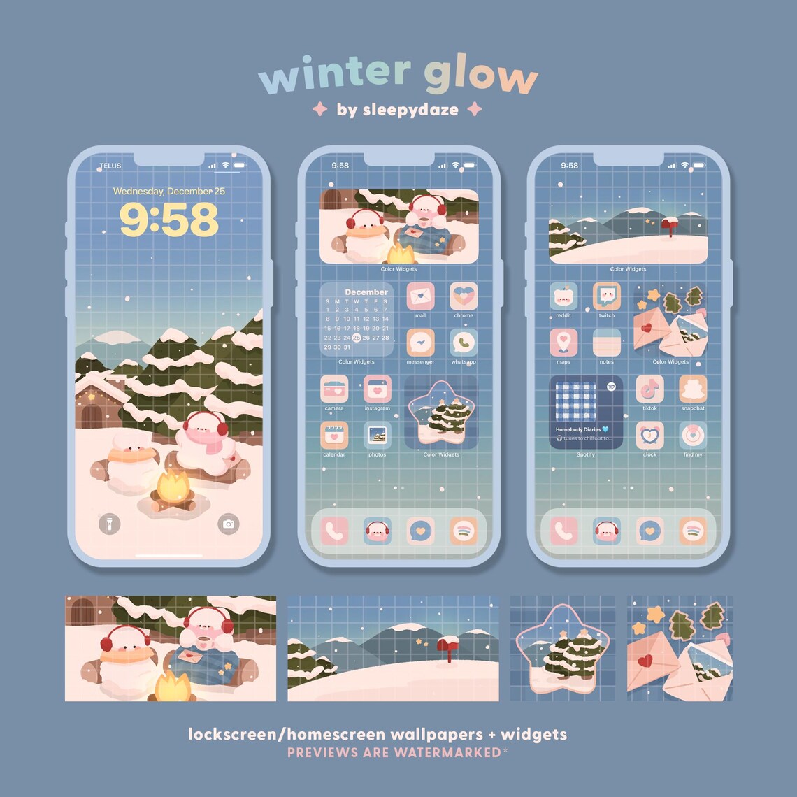 Winter Glow Ios / Ipados / Android Theme - Etsy