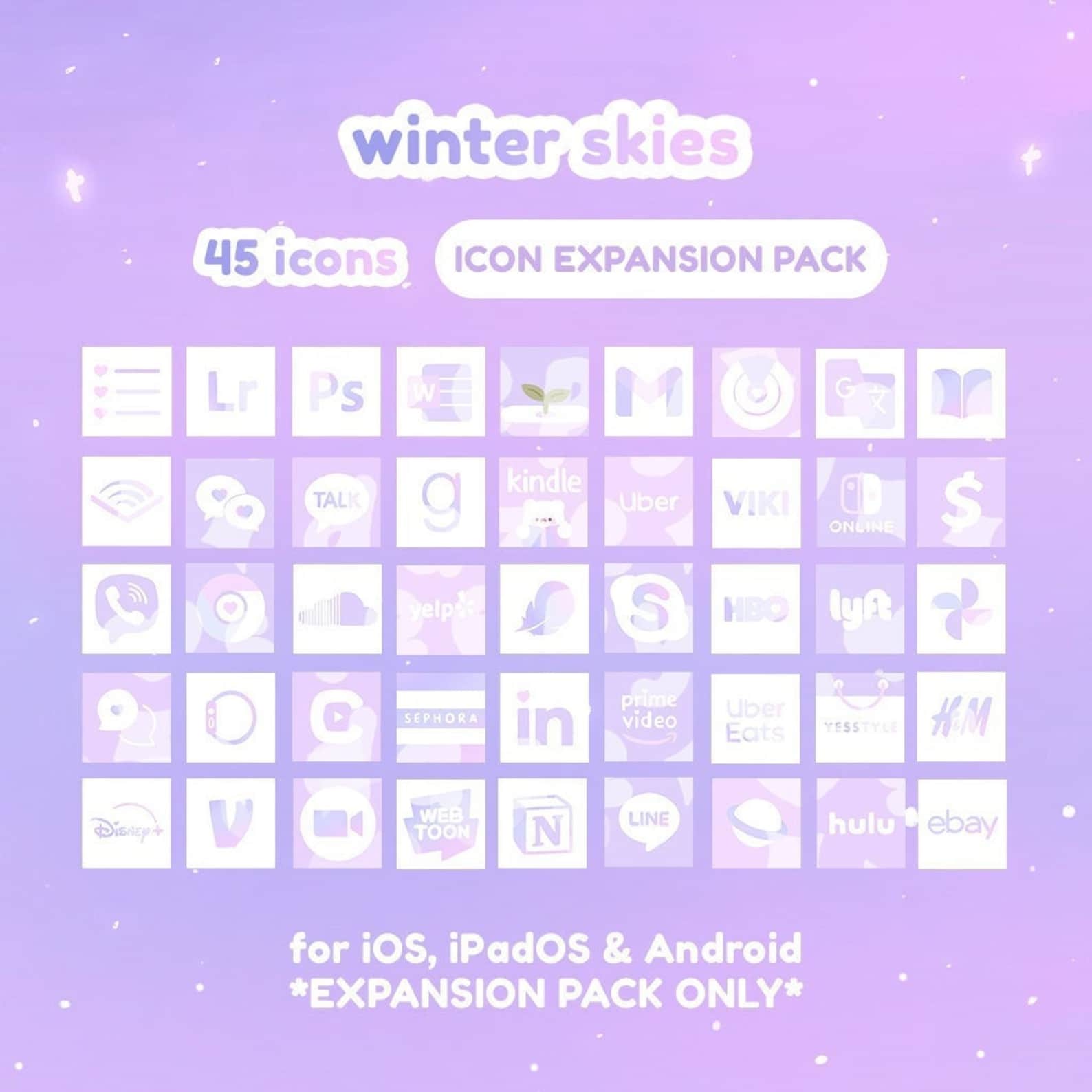 Winter Skies Theme Icon Expansion Pack for Ios / Ipados / Android - Etsy