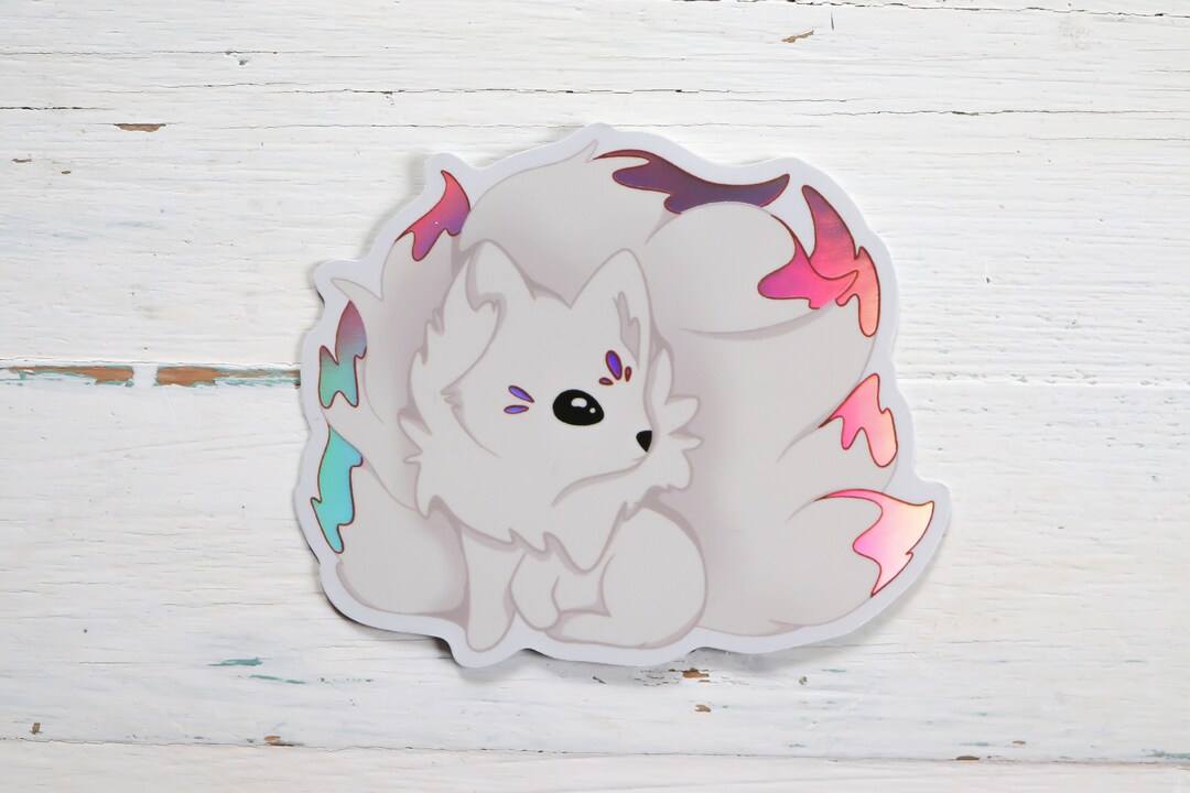 Kawaii Kitsune Yokai Holographic Sticker Fuchs Sticker Japanischer ...