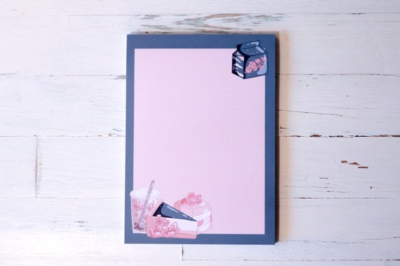 Sakura Cafe Notepad Notepad A6 Sakura Notepad Cute - Etsy