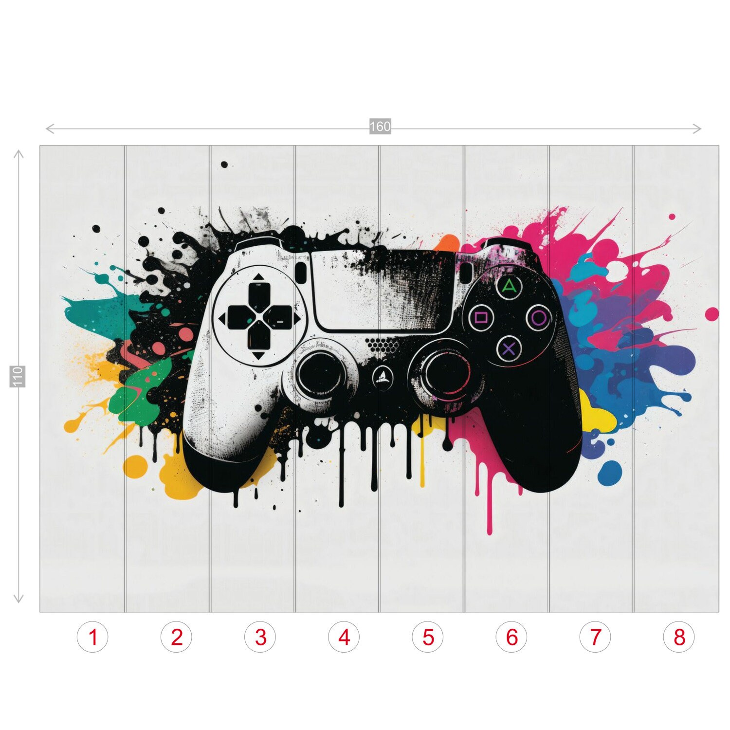 PS5 Controller Graffiti Wallpaper Ultimate Gamer Room Background, Peel ...