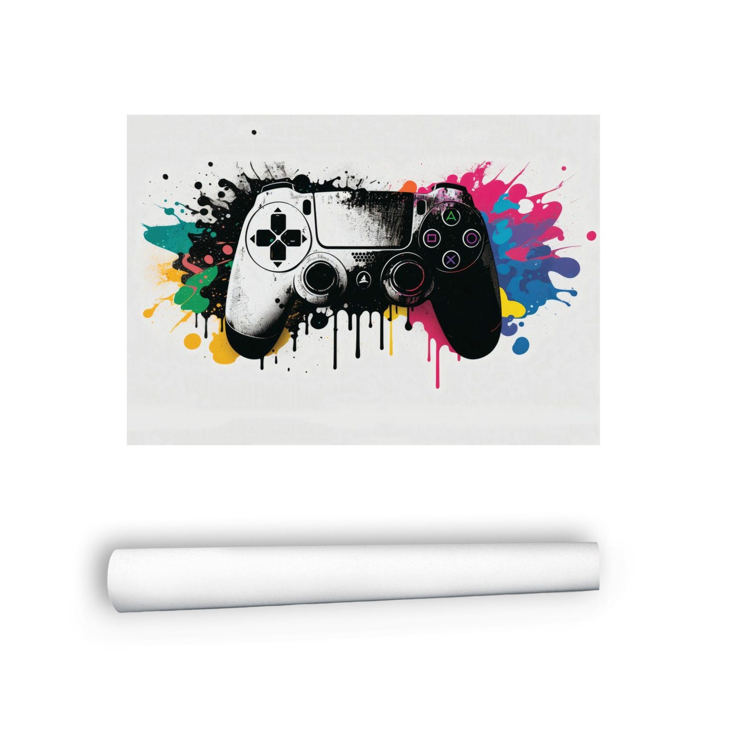 PS5 Controller Graffiti Wallpaper Ultimate Gamer Room Background, Peel ...