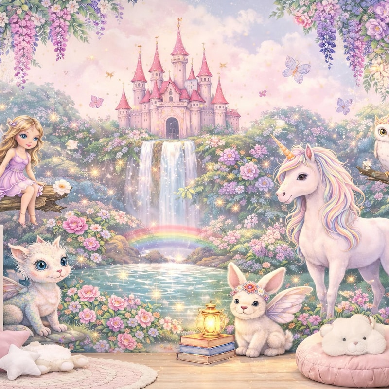 Girls Wallpaper Unicorn - Etsy