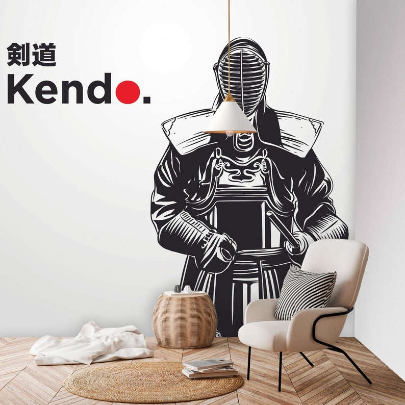 Dynamic Kendo Mastery: Japanese Art Peel and Stick Wallpaper - Ideal ...