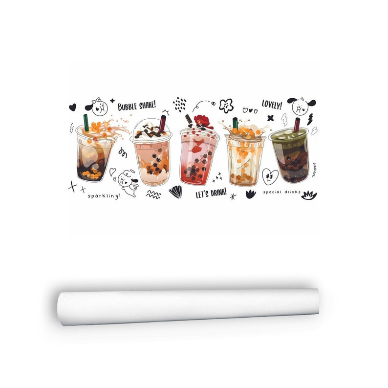Bubble Tea Bliss Wallpaper - Delicious Décor for Boba Shops, Yummy Wall ...