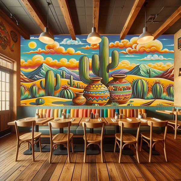 Mexican Restaurant Wallpaper - Etsy