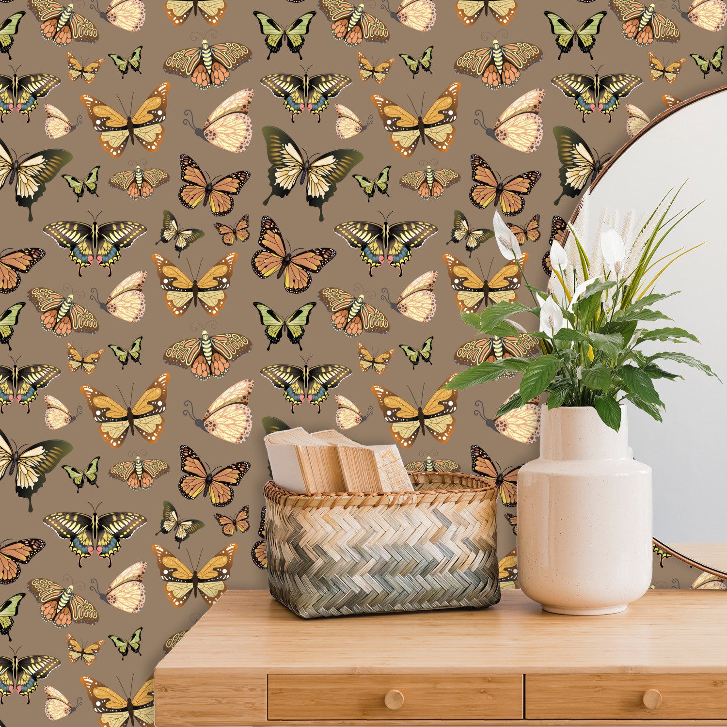 Butterfly Wallpaper, Bug Wallpaper, Vintage Wallpaper, Peel and Stick ...