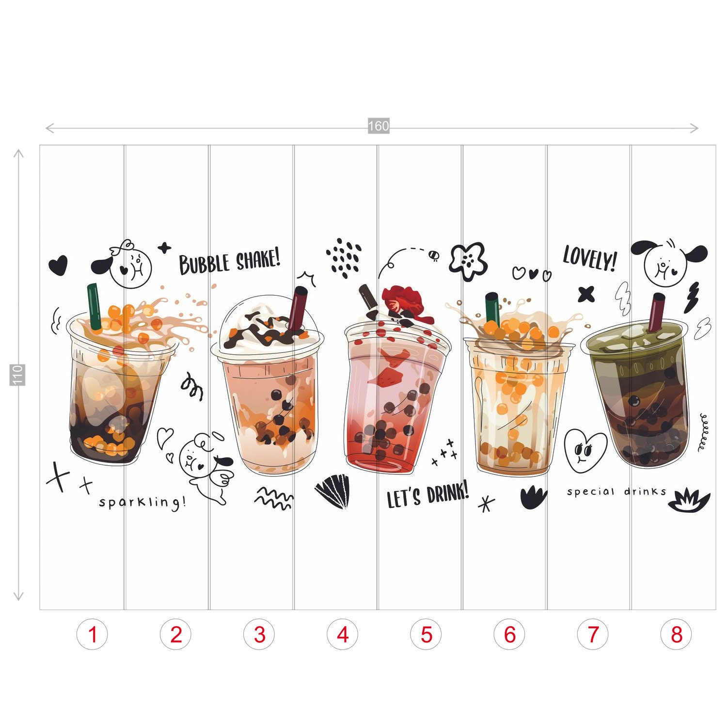 Bubble Tea Bliss Wallpaper - Delicious Décor for Boba Shops, Yummy Wall ...