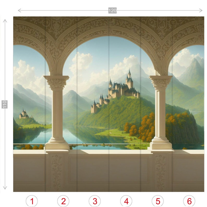 Wizards Castle, Fantasy Terrace, Balcony With Arches, Landscape With ...