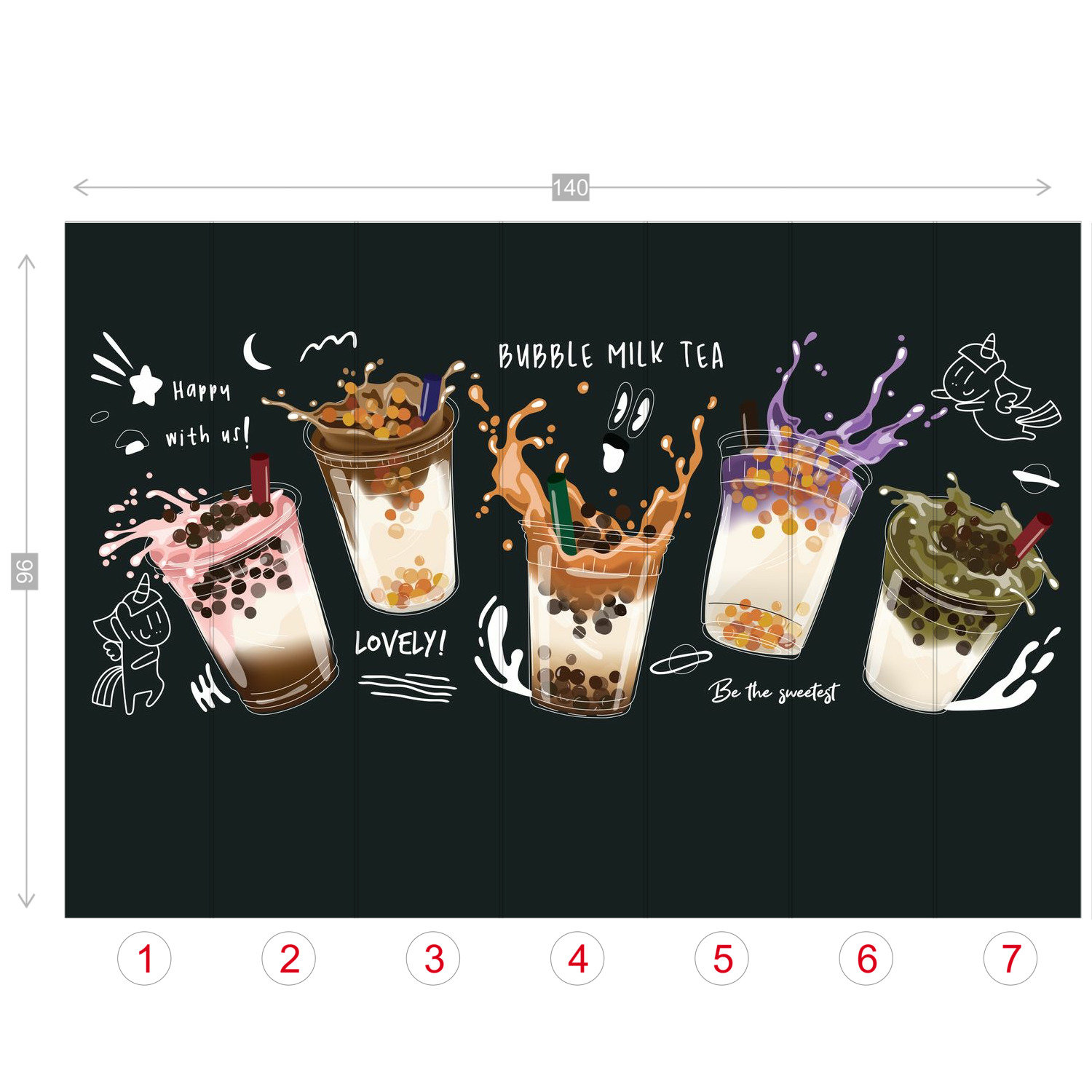 Yummy Bubble Tea Peel & Stick Wallpaper - Perfect for Boba Shop With ...
