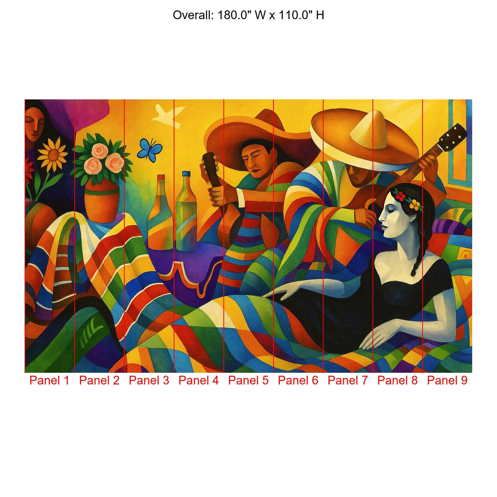 Mexican Abstract Expressionist Peel and Stick Wallpaper – Colorful ...