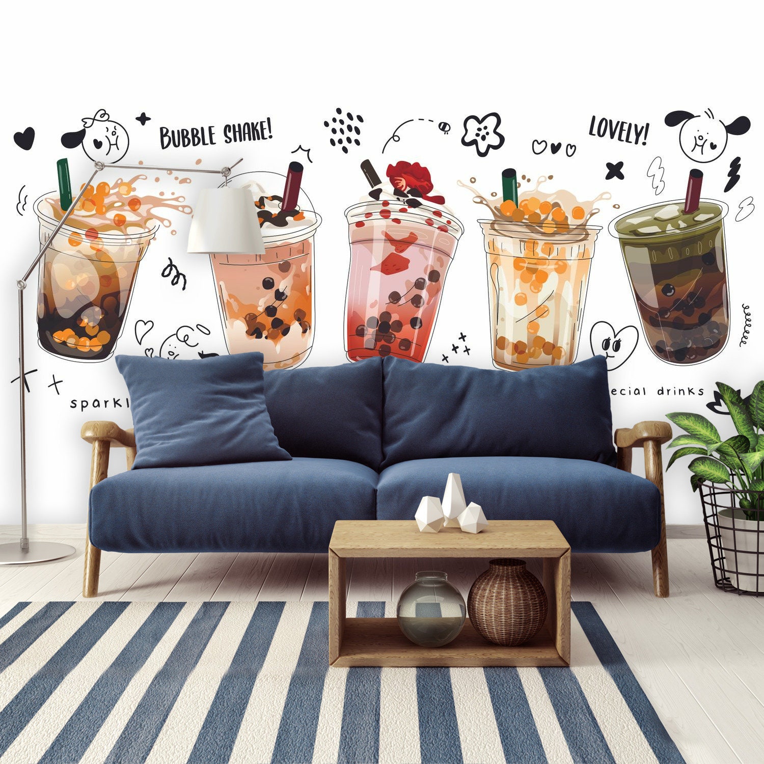 Bubble Tea Bliss Wallpaper - Delicious Décor for Boba Shops, Yummy Wall ...