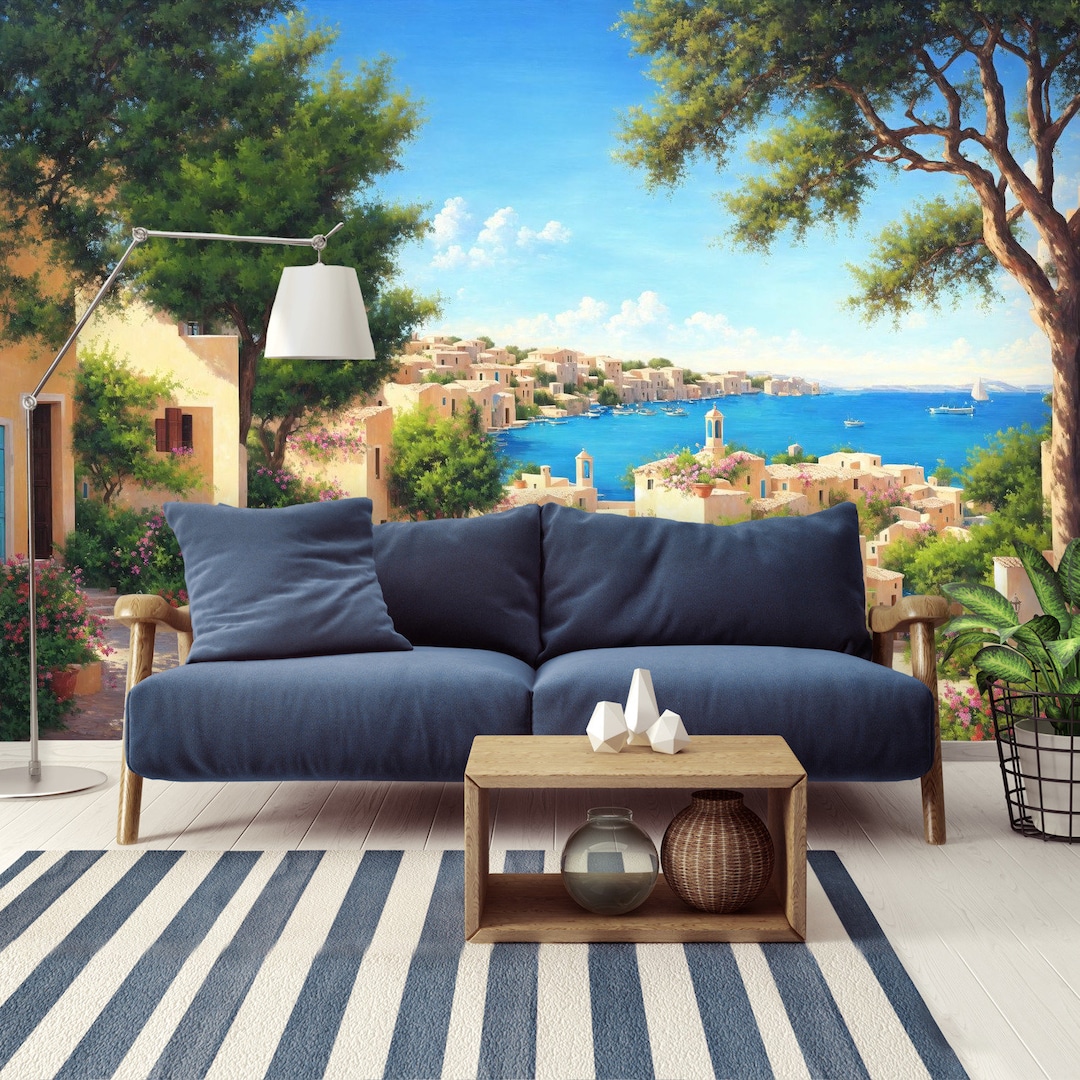 Wall Murals, Mediterranean Wallpaper, Peel and Stick Wallpaper, Travel ...