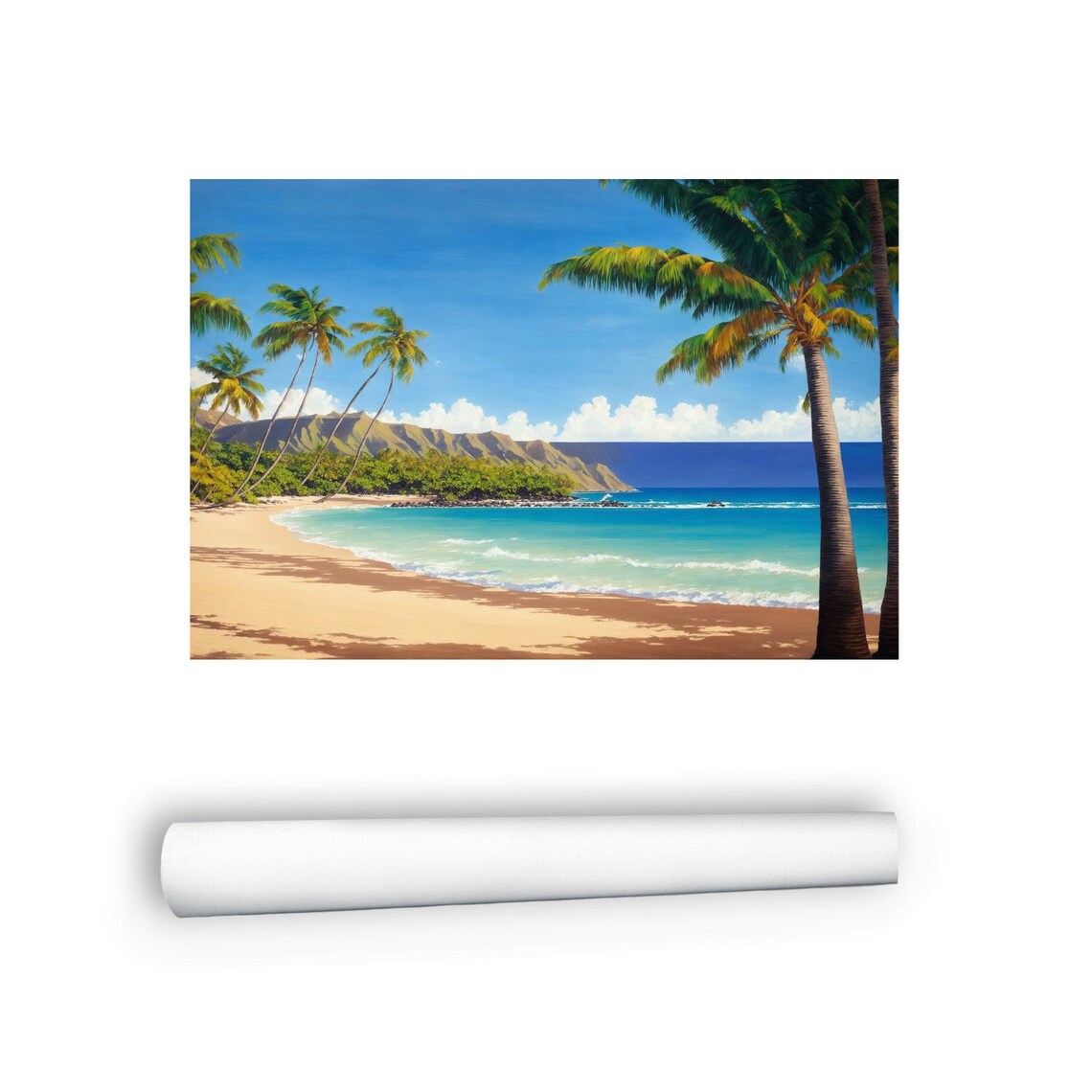 Hawaiian Mural, Seaside Wall Mural, Peel and Stick Wallpaper, Travel ...