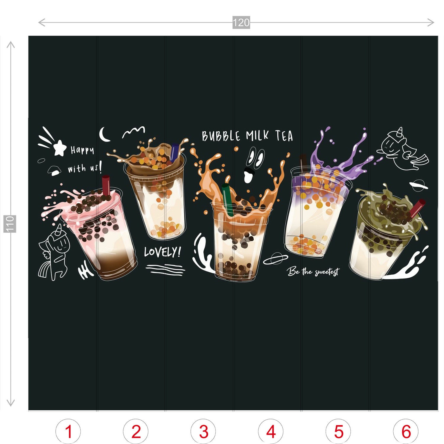 Yummy Bubble Tea Peel & Stick Wallpaper - Perfect for Boba Shop With ...