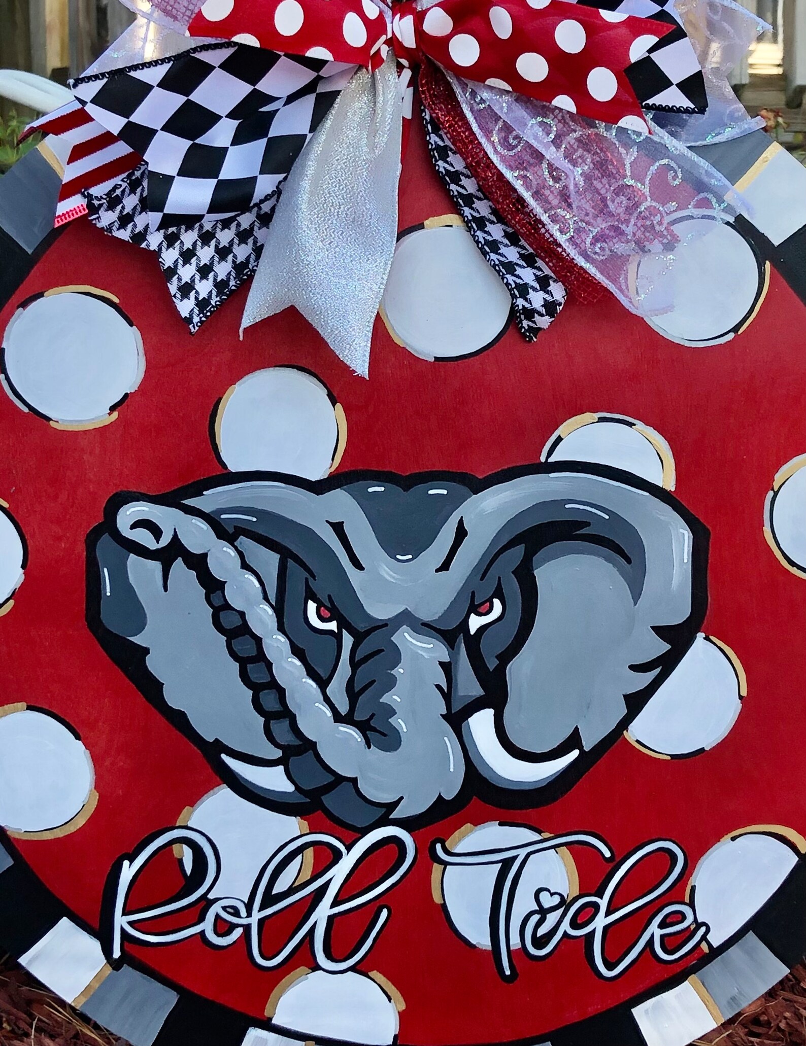 Alabama Crimson Tide Door Hanger | Hand Painted Big Al Porch Sign - Etsy