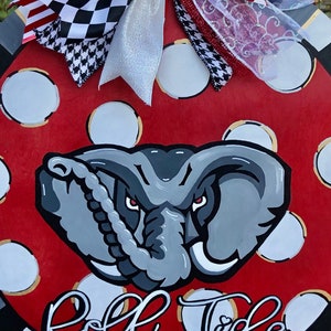 Alabama Crimson Tide Door Hanger | Hand Painted Big Al Porch Sign - Etsy
