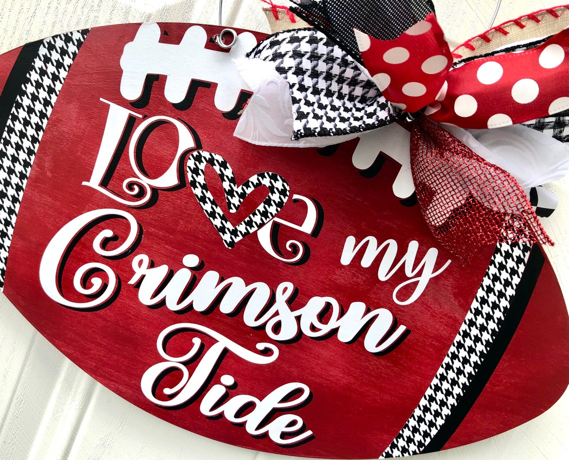 Alabama Crimson Tide Football Door Hanger, Bama Game Day Decor - Etsy