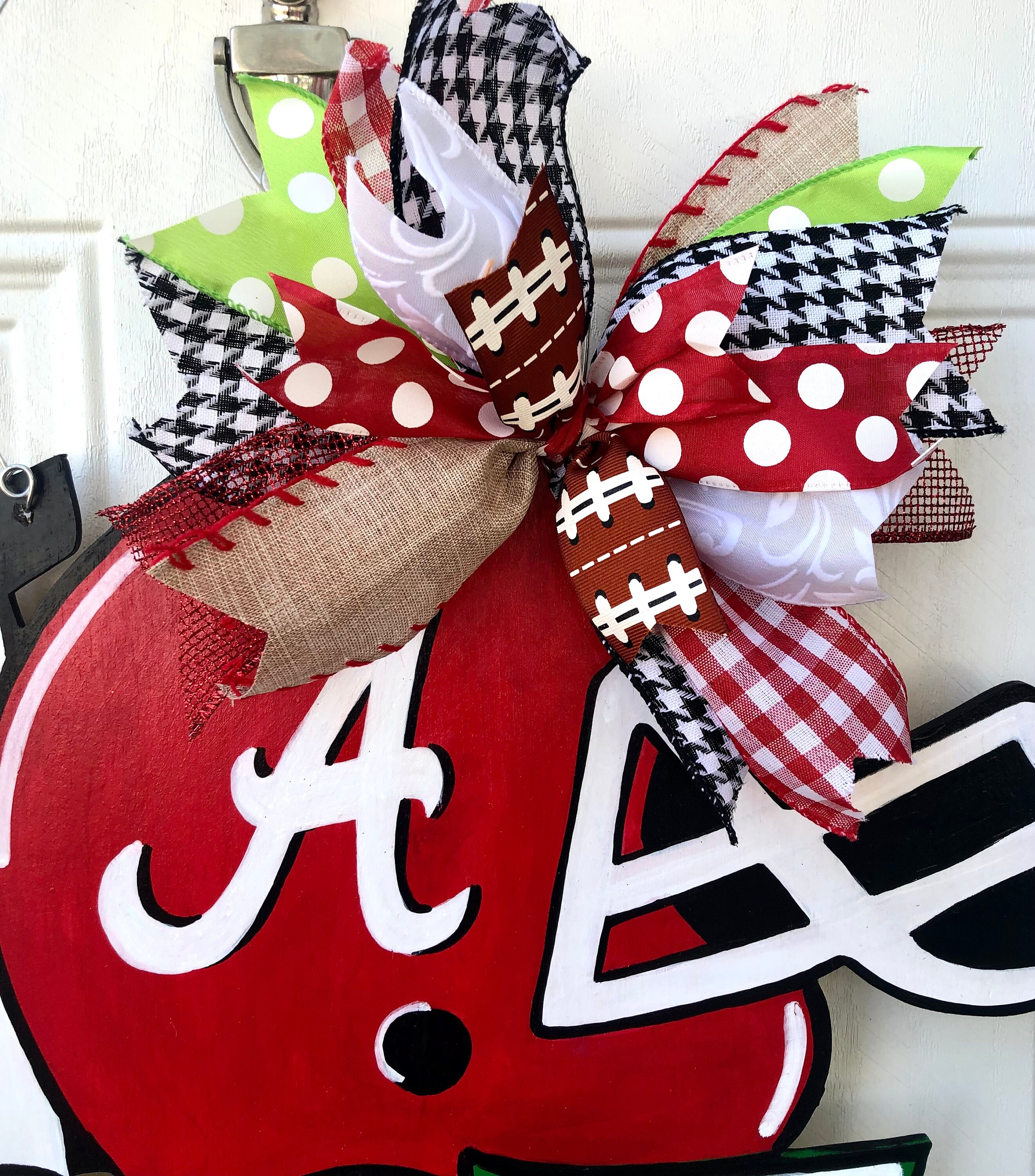 Alabama Home Football Door Hanger / Hand Painted Wood Door Hanger ...