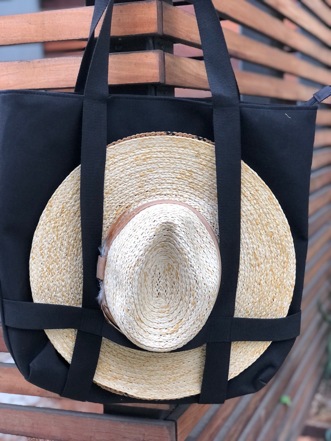 Hat Tote Bag Carry on Travel Bag Vacation Tote Canvas | Etsy