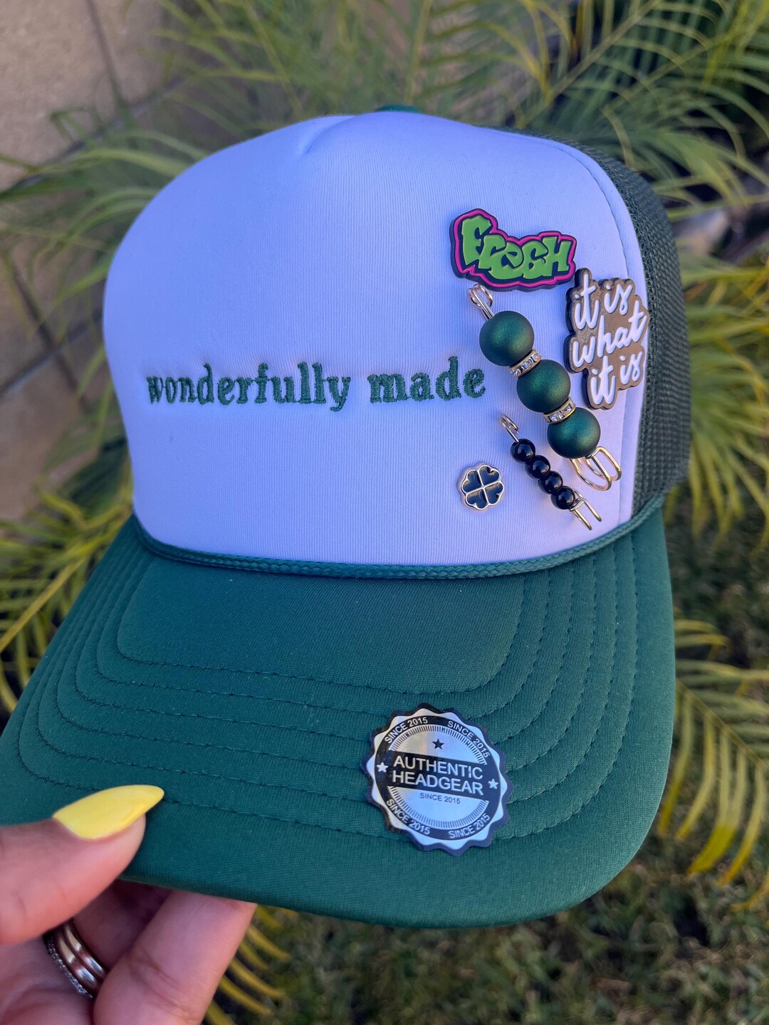 Green and White Trucker Hat , Trucker Hat, Custom Trucker Hat, Junk ...