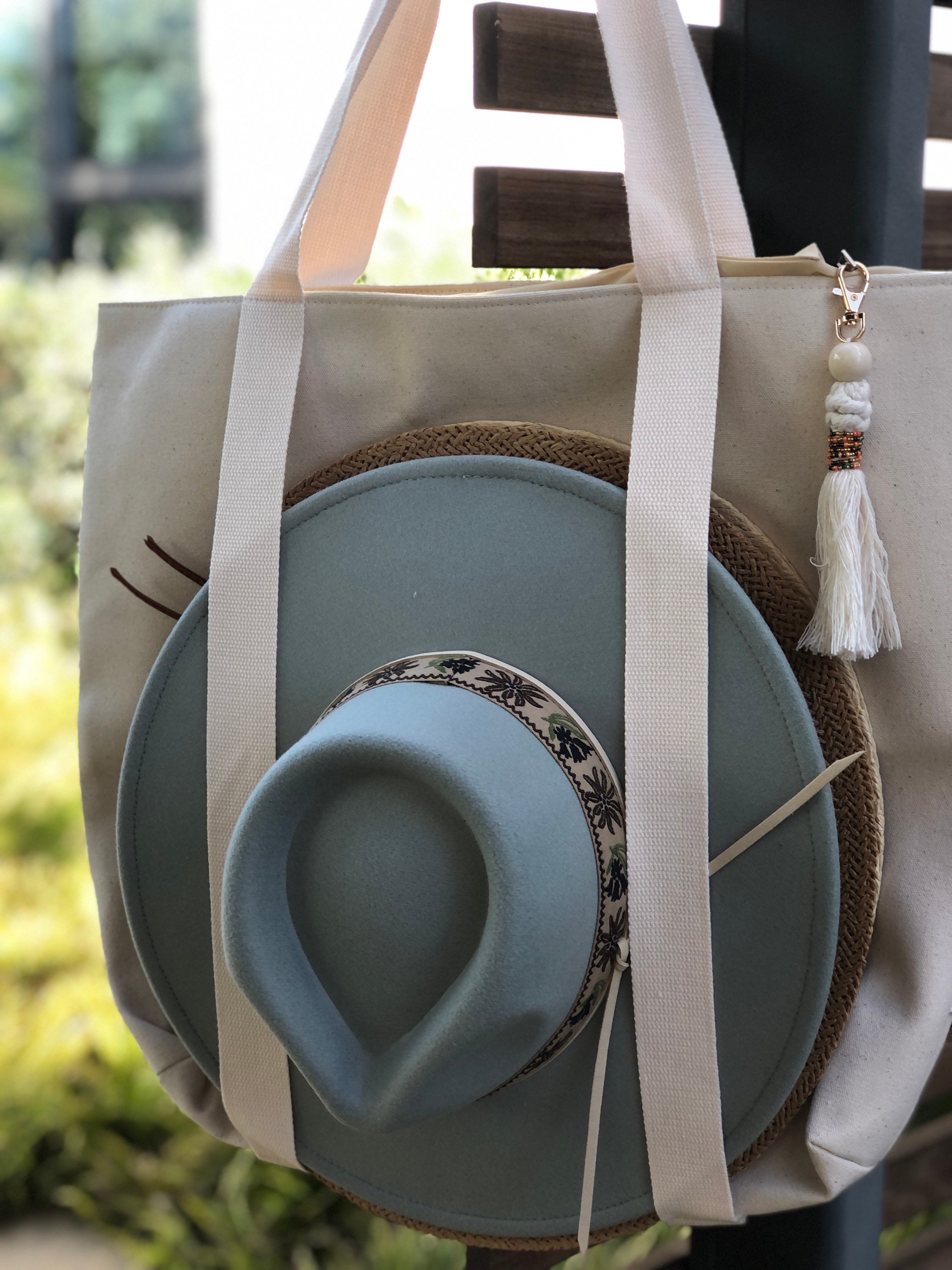 Hat Tote Bag , Carry on , Travel Bag , Vacation Hat Bag , Canvas Tote ...