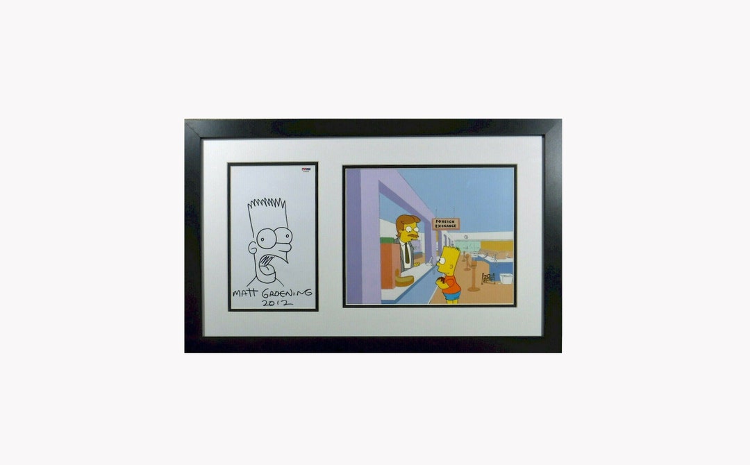 Hand Painted Original Production Cel Bart Simpsons Cel W/ Drawing by ...