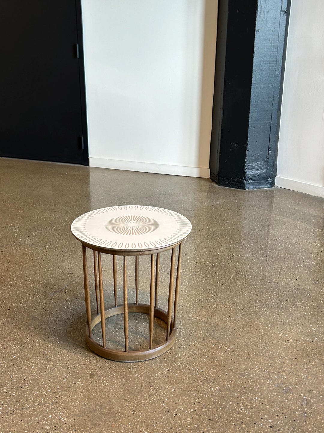 1960’s MCM Spindle Round End Table / Lamp Table “parkwood” by John Van ...