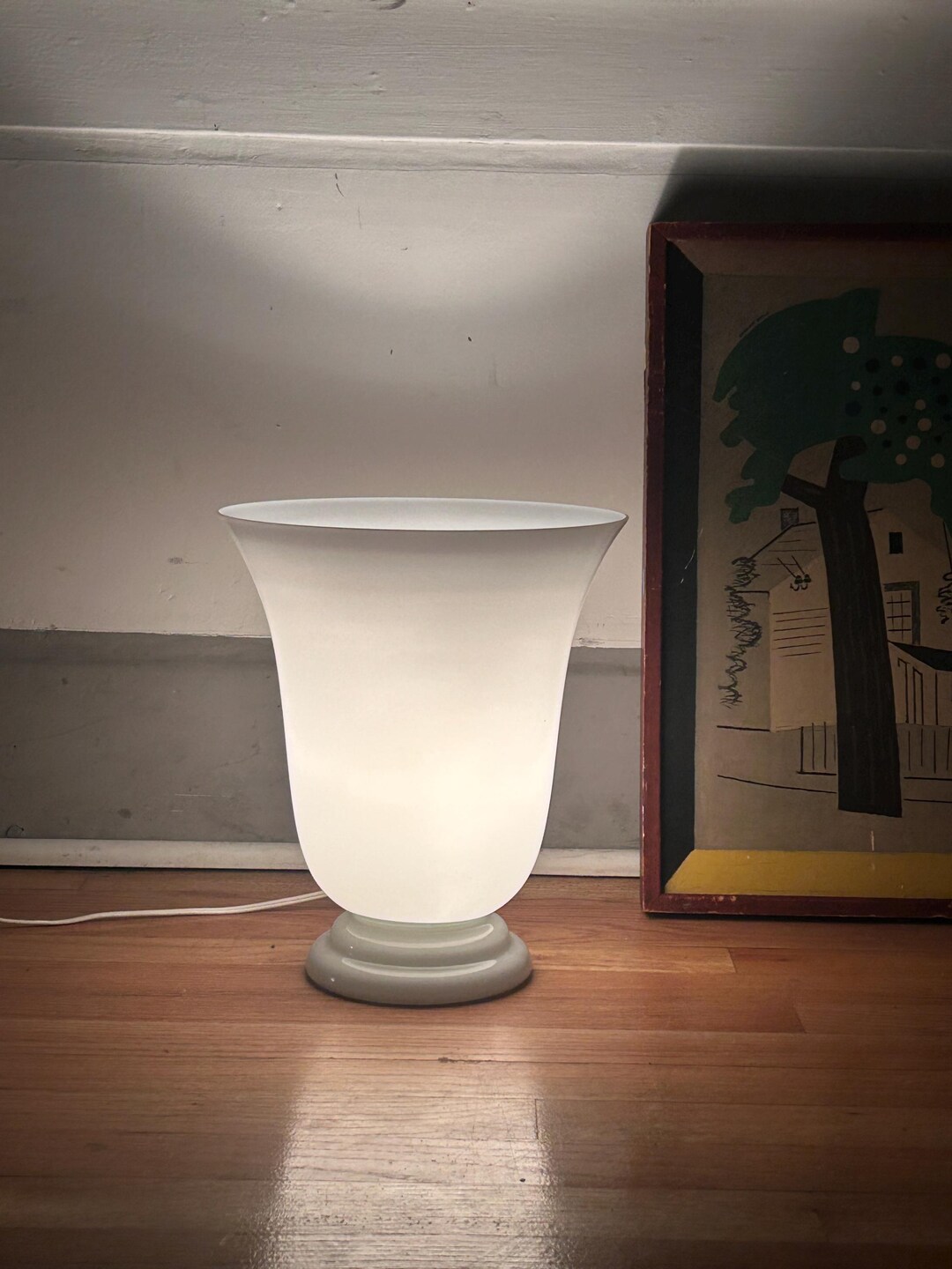 MCM French Glowing Vase 1970s Opal Large Vase Lamp by CVV Vianne of ...