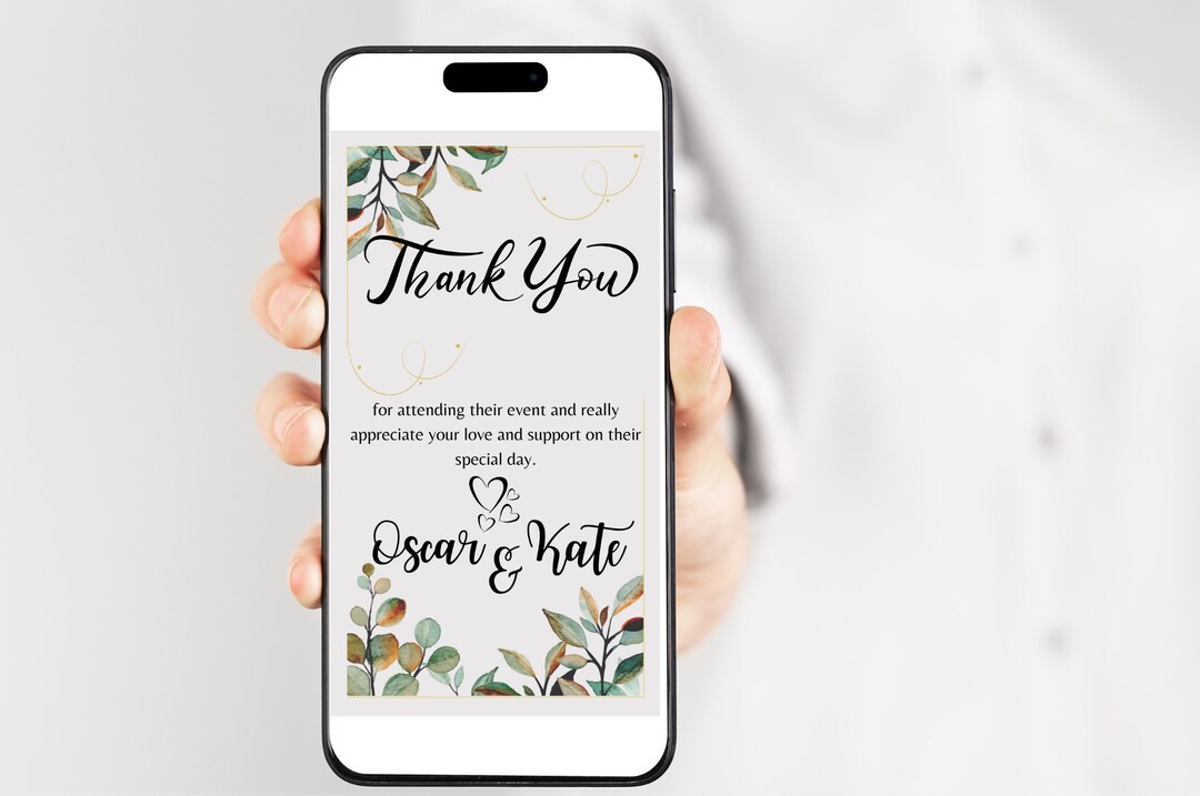 Electronic Thank You Card Template Editable Digital Download, Baby ...