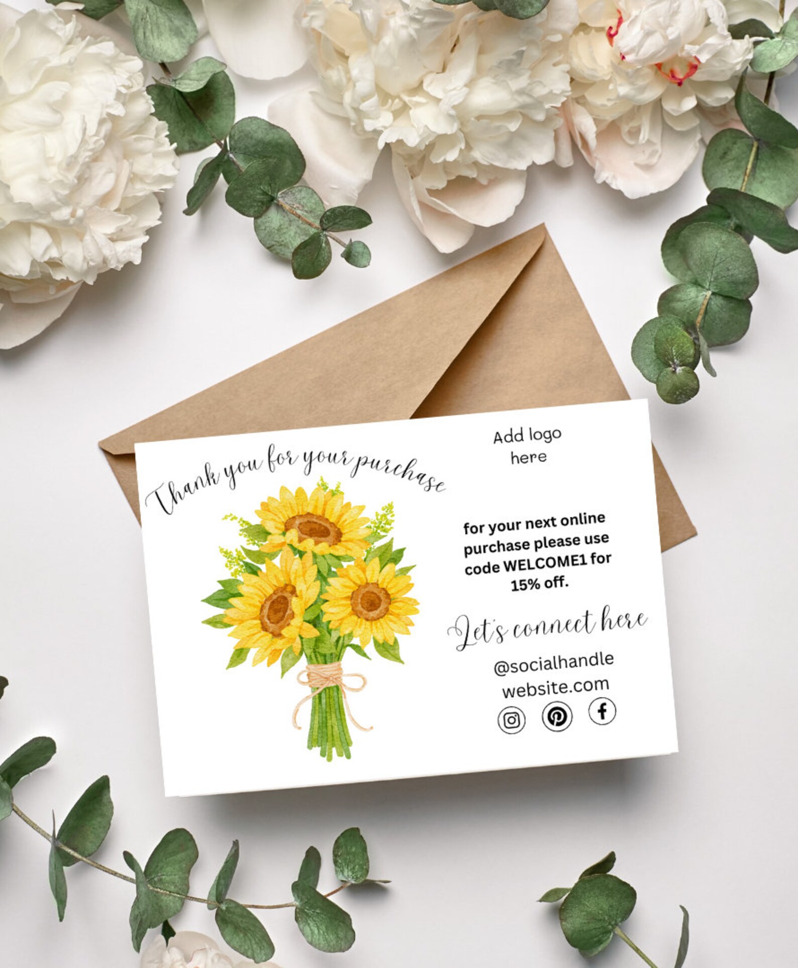 Thank You Card, Printable Thank You Card, Editable Thank You Card ...