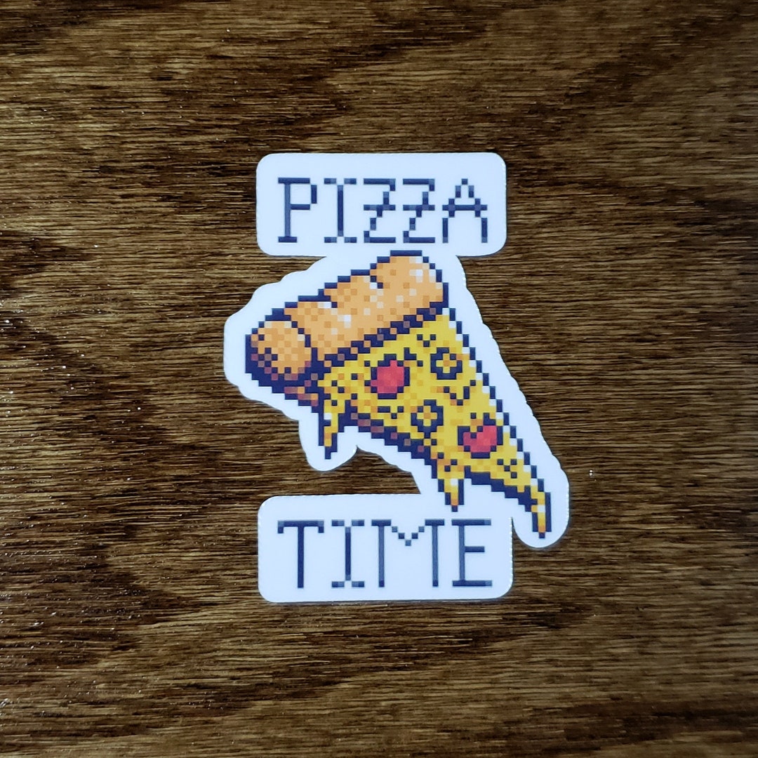 Pixel Pizza Time Sticker - Etsy