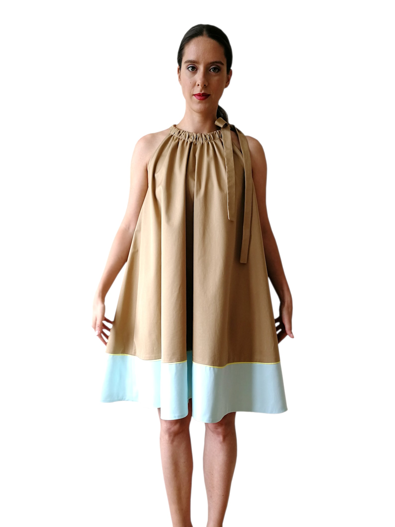 Halter Neck Color Block Tent Dress PDF Sewing Pattern Sizes - Etsy
