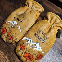 Hand Drawn Kinco Ski Skeleton Gloves - Size Medium - Etsy