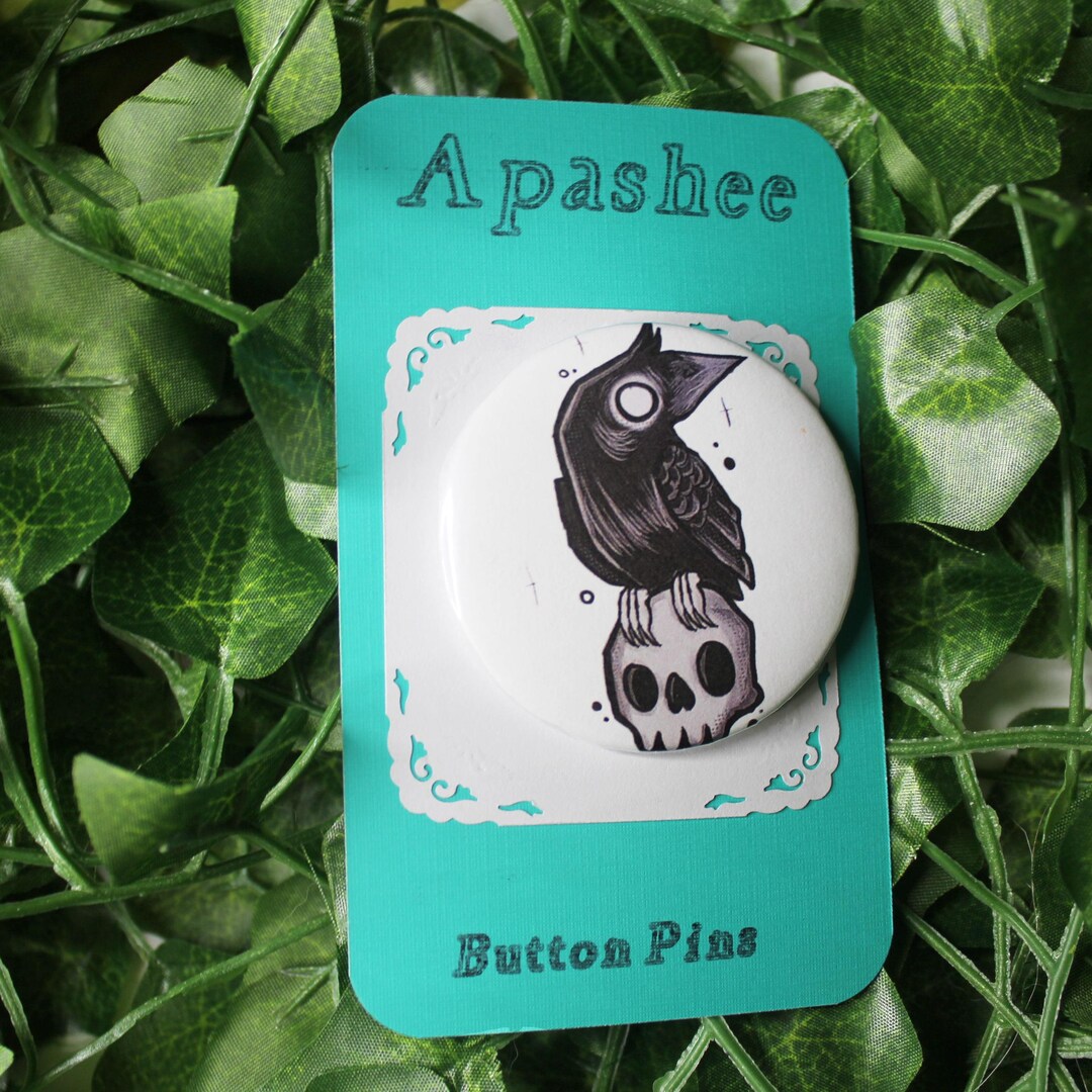 Crow Pin! || Original Art Button Pins! - Etsy