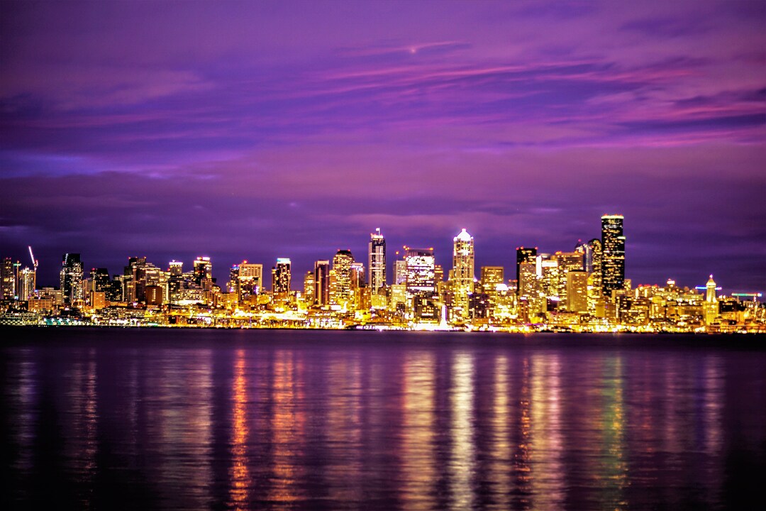 Downloadable Image, "seattle-purple Dawn" High Resolution Photographic ...