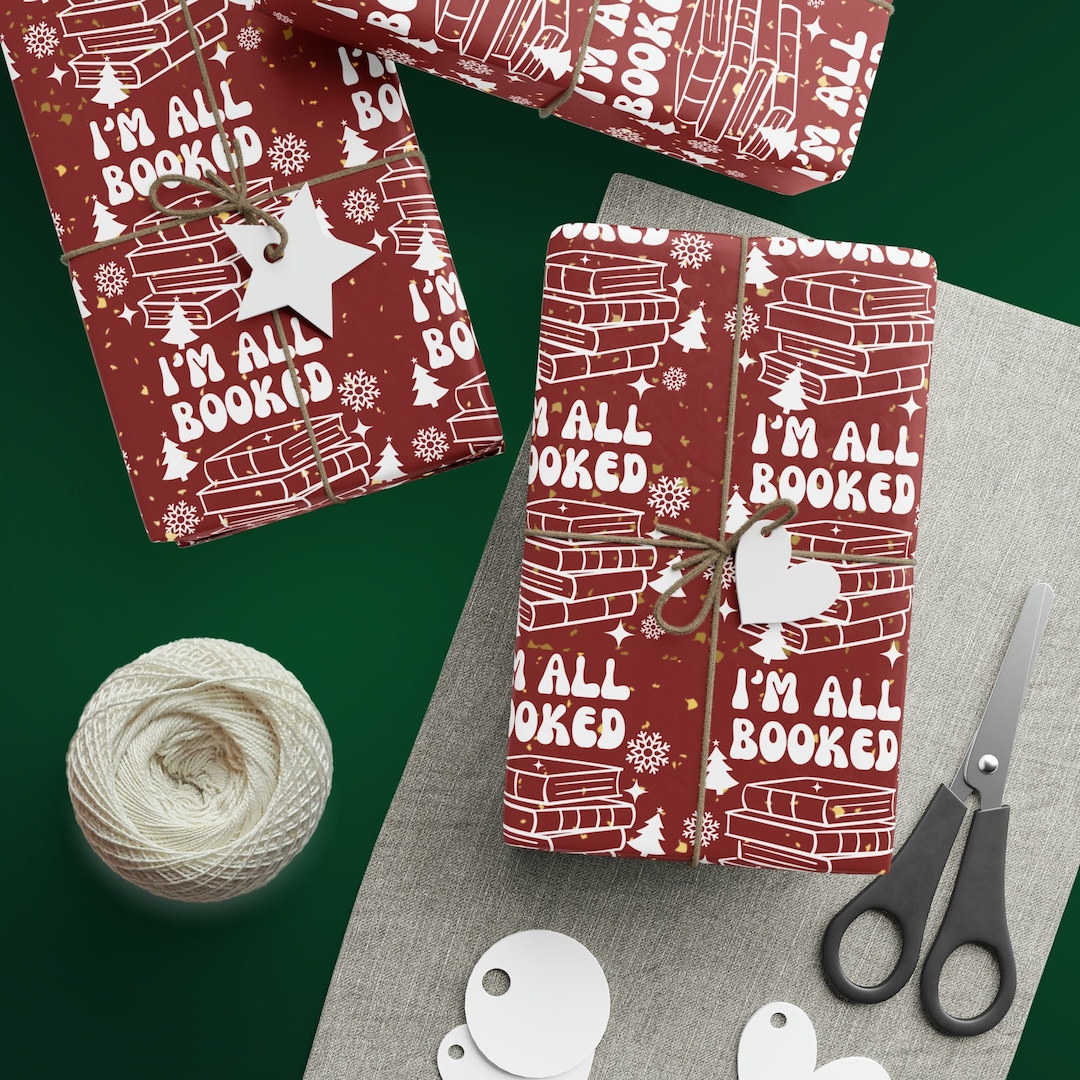 I'm All Booked Christmas Wrapping Paper Unique Gift Wrap - Etsy