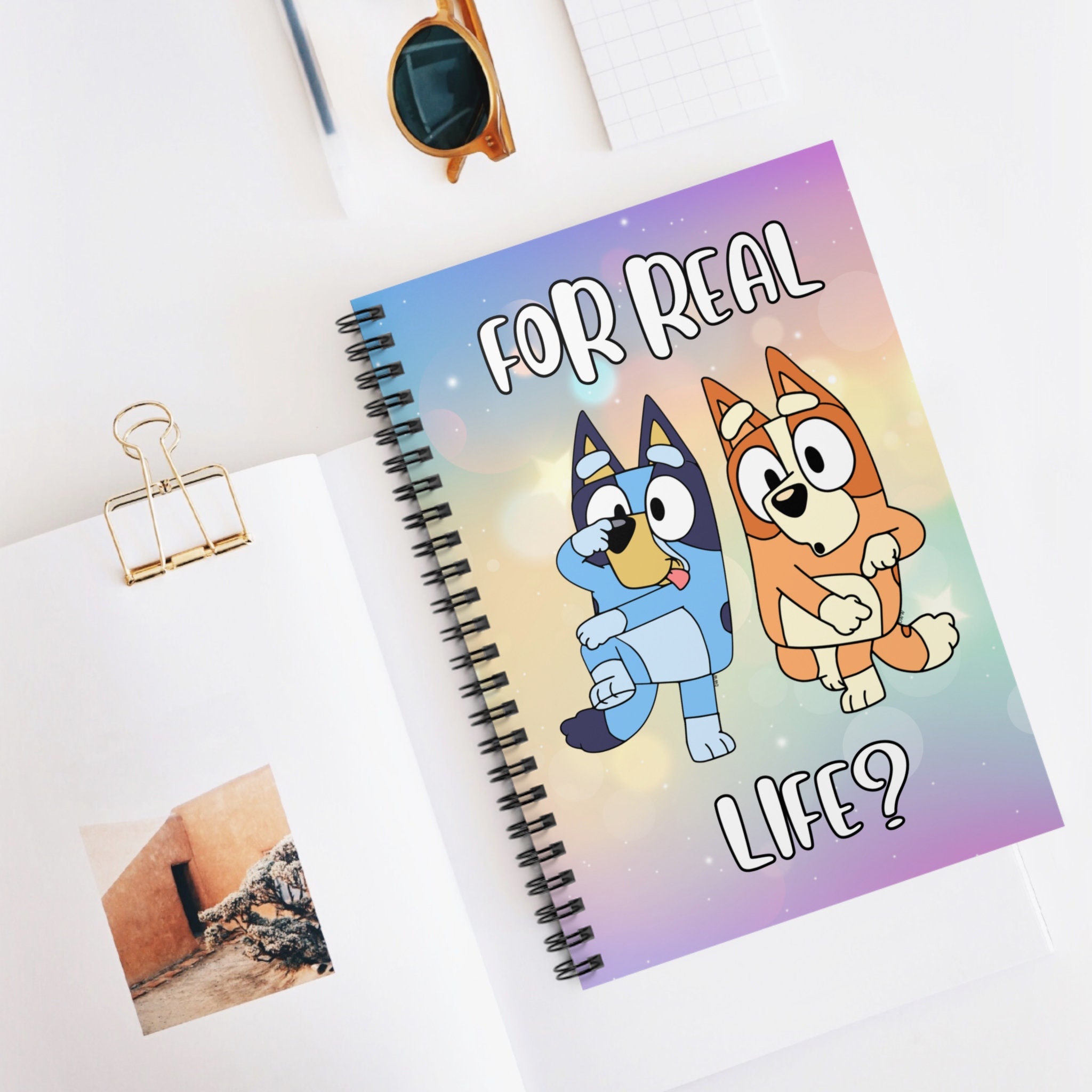 Bluey Spiral Notebook Ruled Line Bluey and Bingo the Heeler Family ...