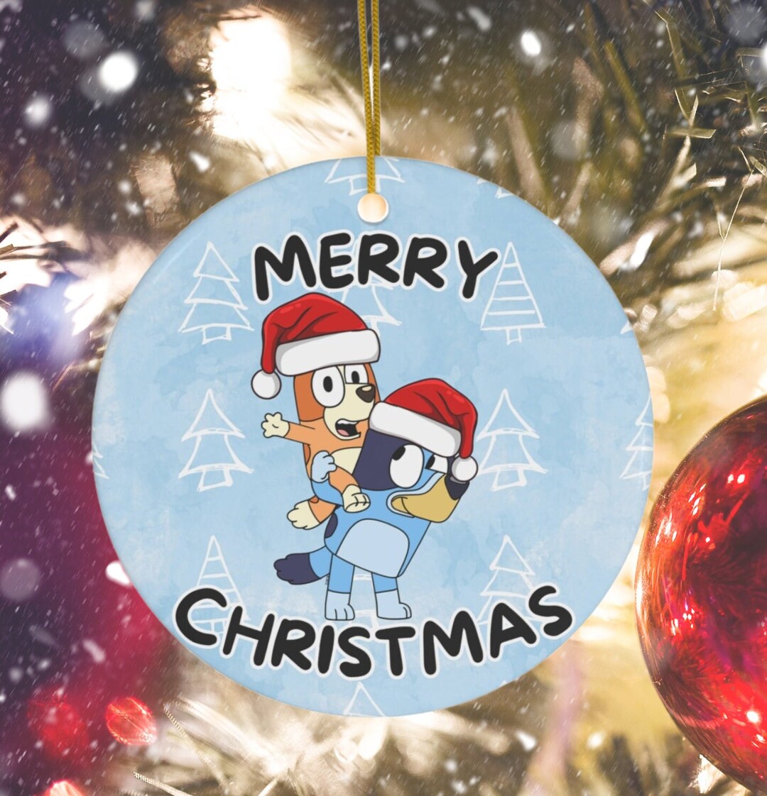 Bluey and Bingo Ceramic Ornament Unique Custom Christmas - Etsy