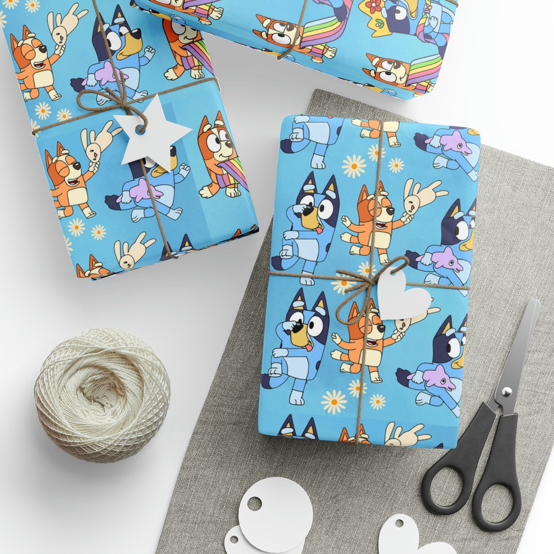 Bluey Birthday Christmas Wrapping Paper Bluey Bingo Gift Wrap Cute Kids ...