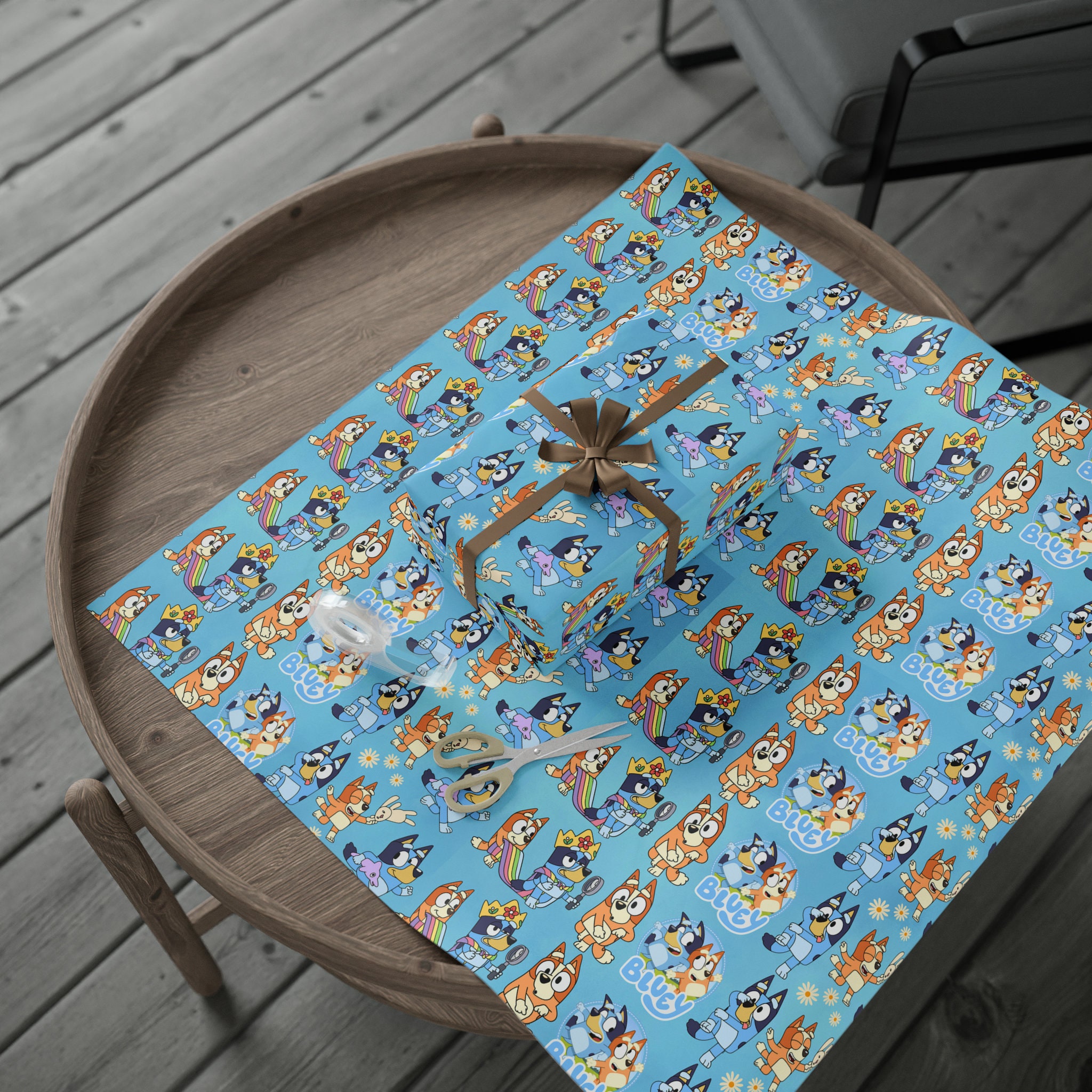 Bluey Birthday Christmas Wrapping Paper Bluey Bingo Gift Wrap Cute Kids ...