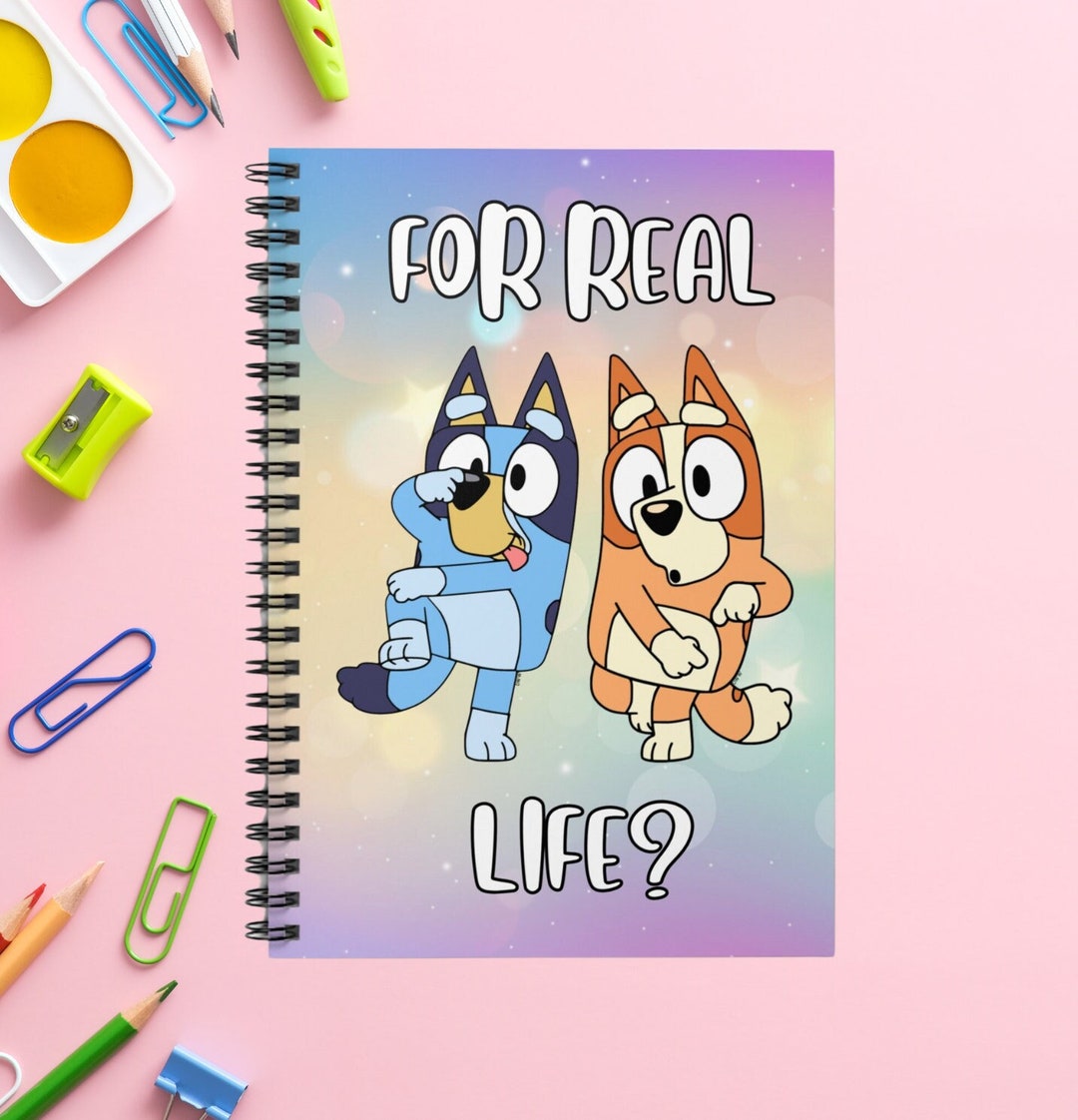 Bluey Spiral Notebook Ruled Line Bluey and Bingo the Heeler Family ...