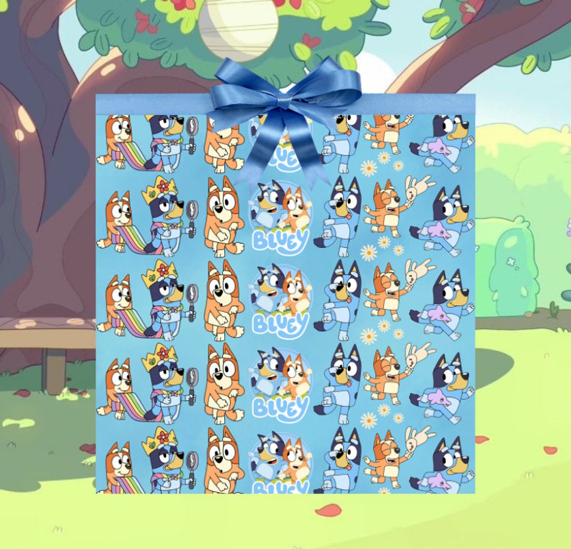 Bluey Birthday Christmas Wrapping Paper Bluey Bingo Gift Wrap Cute Kids ...